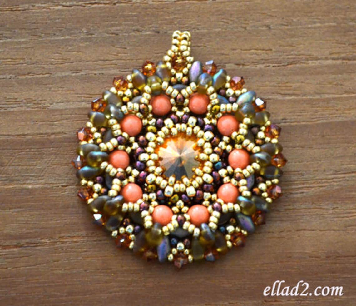 Tutorial Aster Pendant - Beading Pattern PDF - Etsy