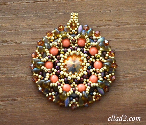 Tutorial Aster Pendant - Beading Pattern PDF - Etsy
