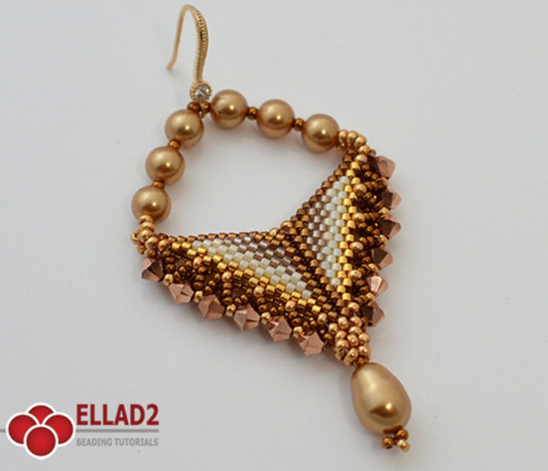 Tutorial Grace Earrings - Beading Tutorial, Beading Pattern, Triangle ...