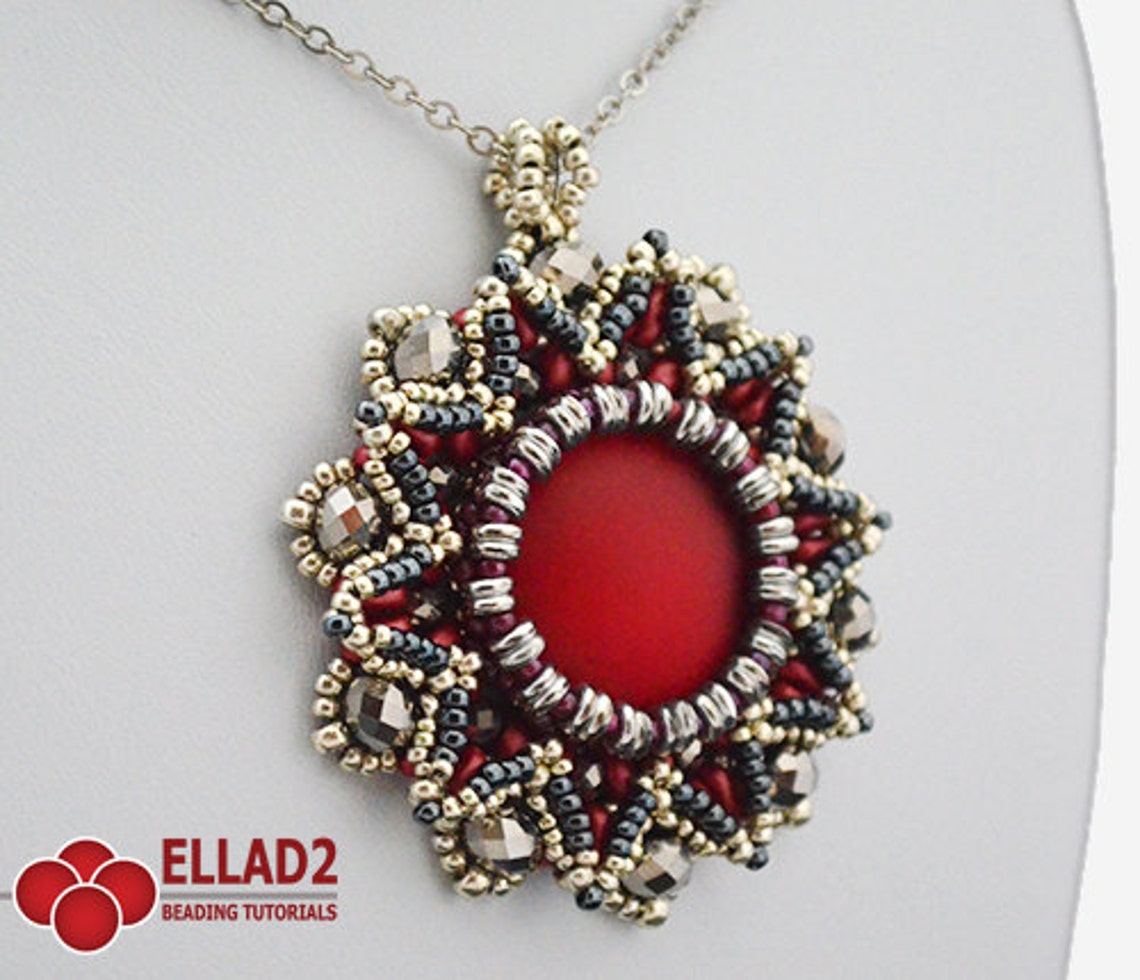 Tutorial Danica Pendant Beading Pattern Jewelry | Etsy