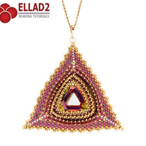 Tutorial Maya Triangle Pendant in Peyote Stitch Beading - Etsy