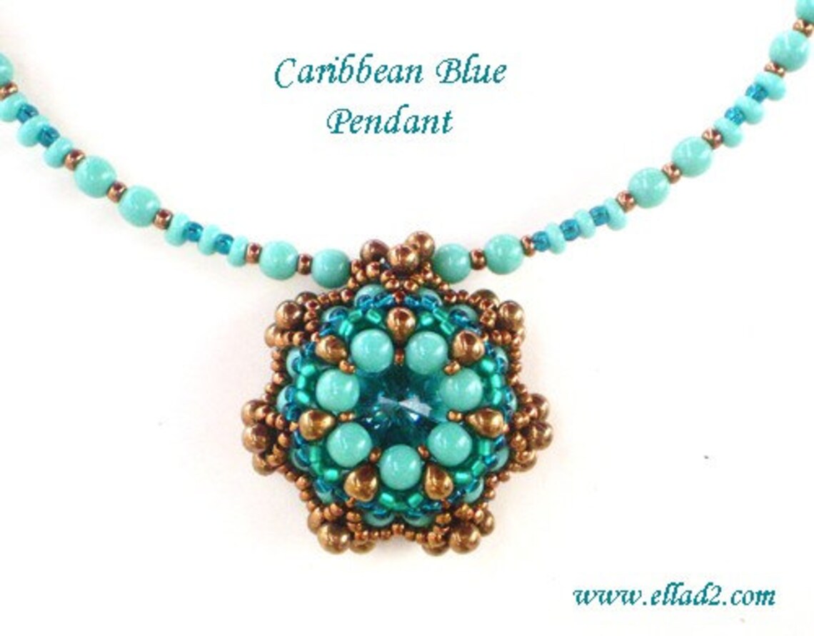 TUTORIAL Caribbean Blue Pendant - Bead Pattern - Etsy