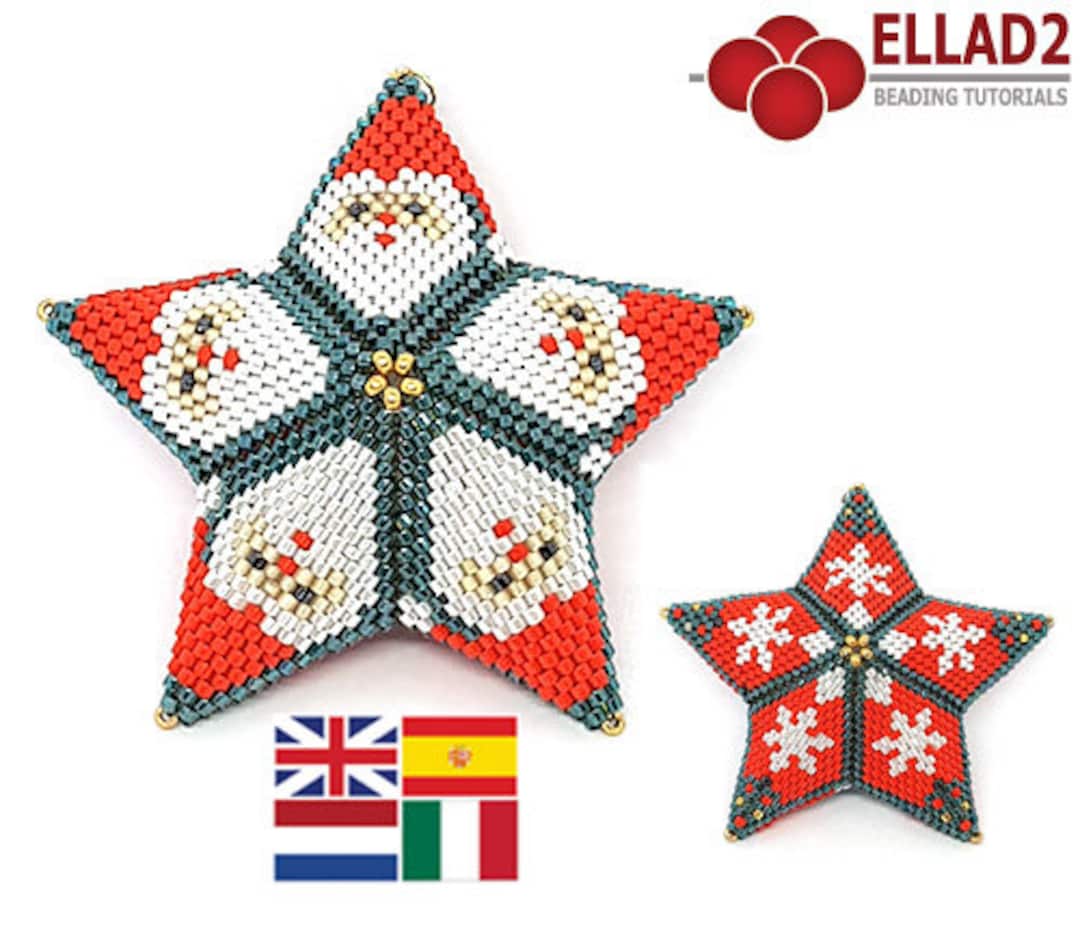 Tutorial Santa Claus Beadwoven Ornament - Christmas Ornament, 3d Beaded ...