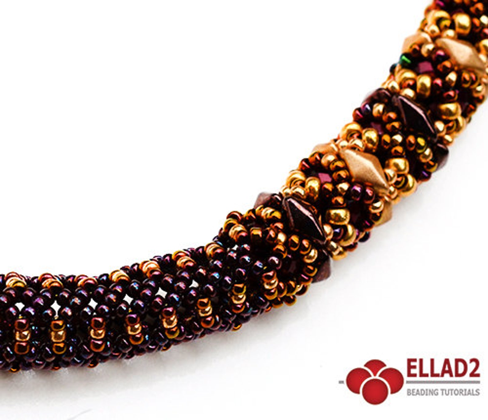 Tutorial Diamond Duo Necklace-beading Tutorial, Beading Pattern, Ellad2 ...