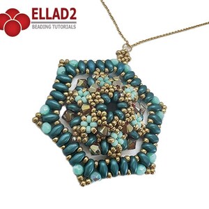 Tutorial Aletha Pendant - Beading Tutorial, Pendant With Superduo Beads, Instant Download, PDF ...