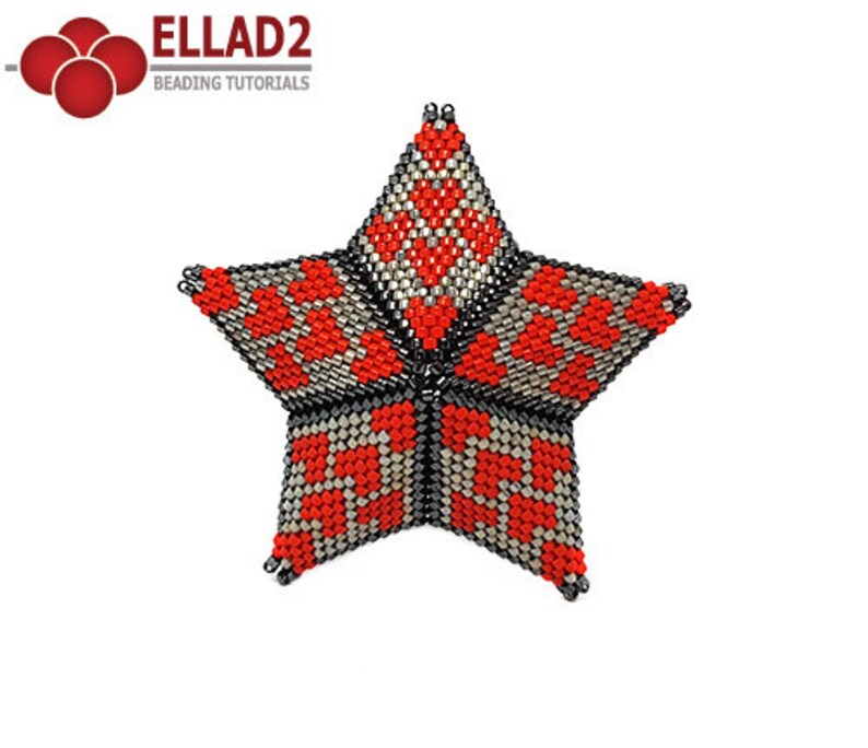 Beading Pattern Valentine's Star - Beading Pattern, Beading Tutorial ...