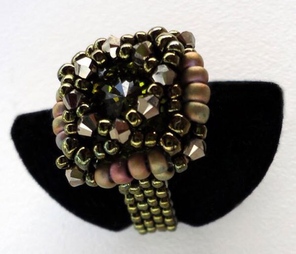 Tutorial Green Rivoli Ring Bead Patterns | Etsy