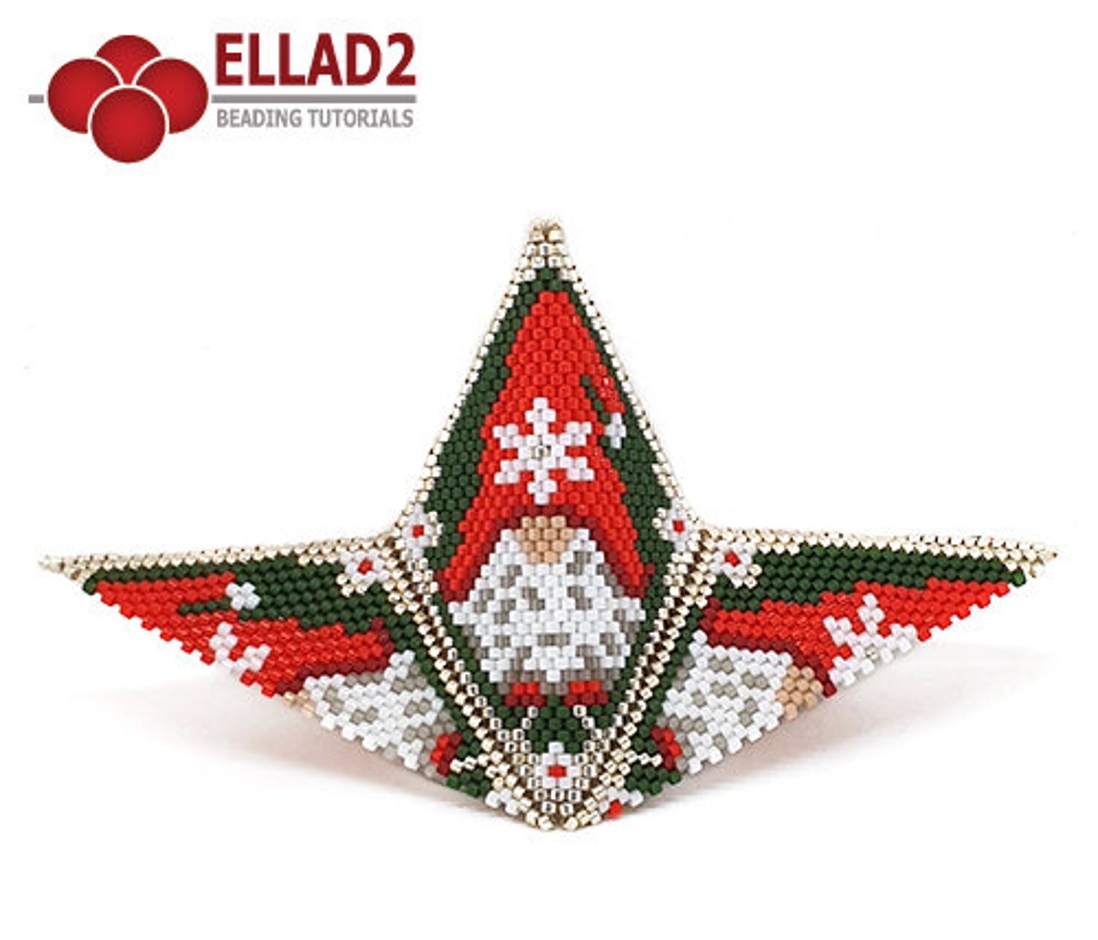 Beading Pattern Gnome 3D Beaded Star - Beading Pattern, 3D Peyote ...