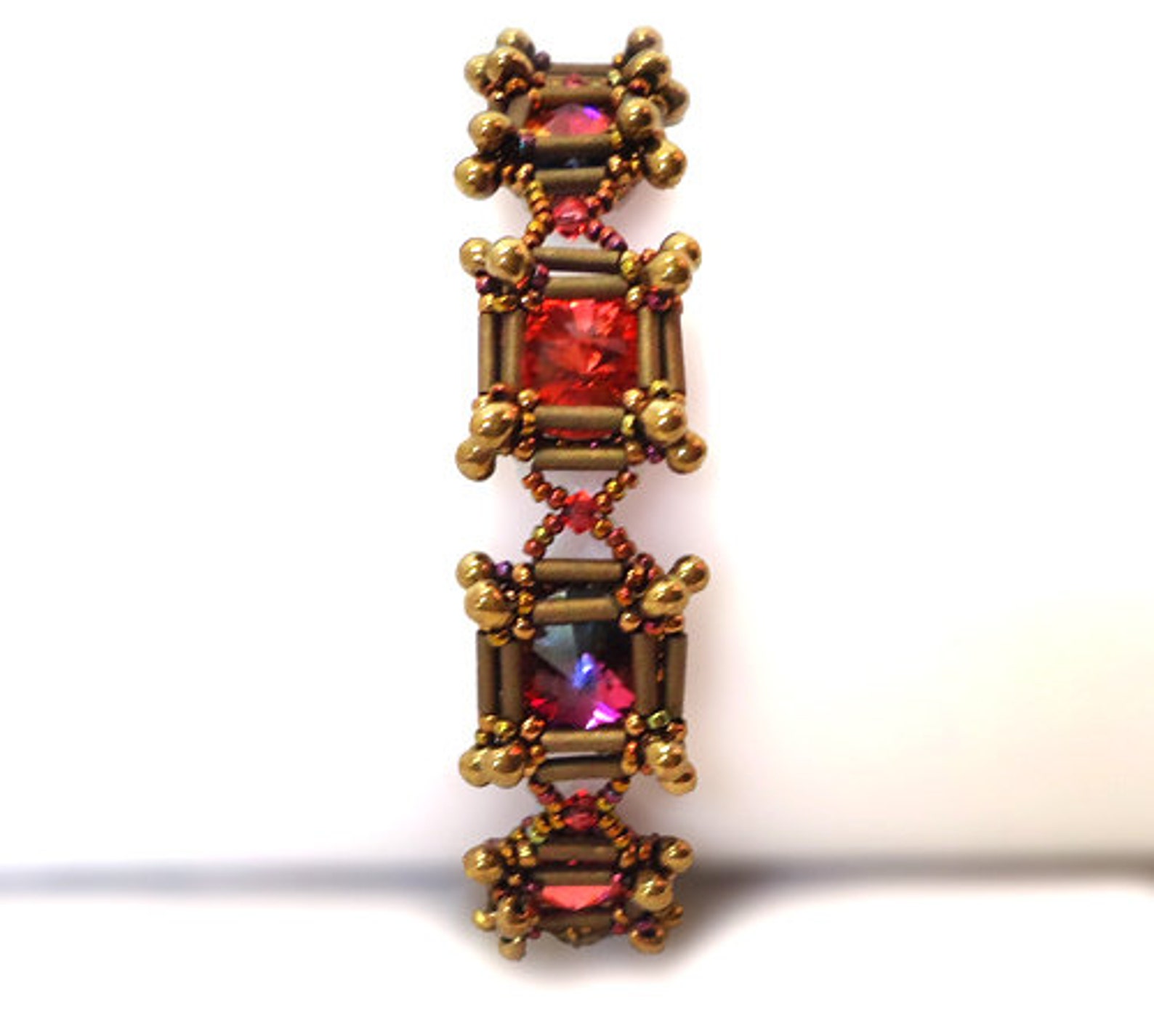 Bugle Square Bracelet Beading Tutorial PDF | Etsy