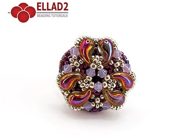 Tutorial Zoya Ring Beading Tutorial, Beading Pattern, Instant Download, PDF File, Design by ...