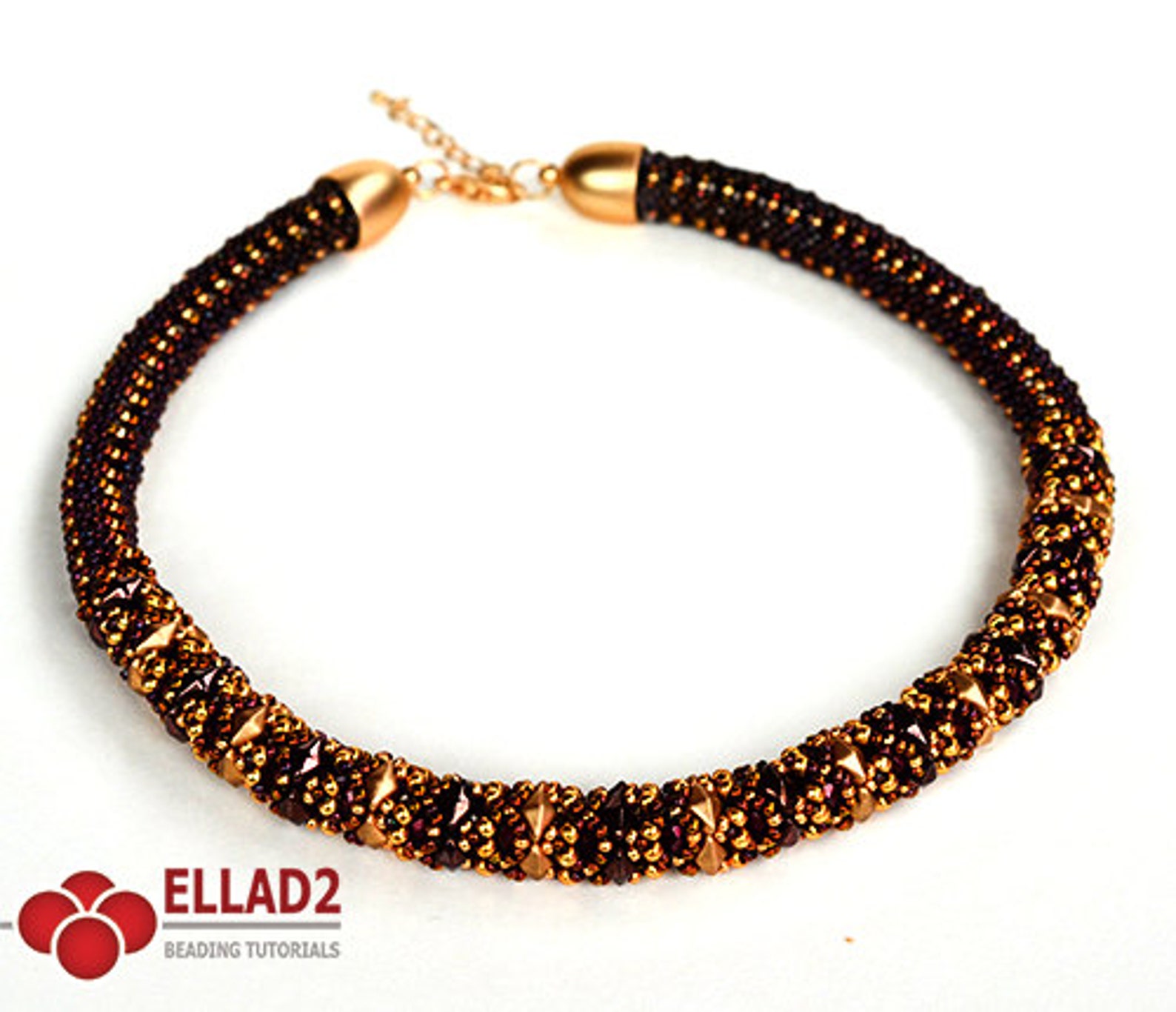 Tutorial Diamond Duo Necklace-beading Tutorial, Beading Pattern, Ellad2 ...