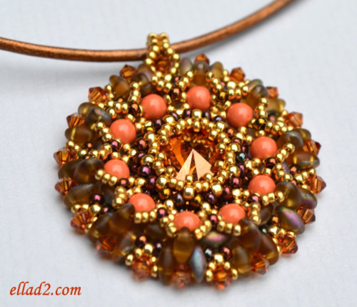 Tutorial Aster Pendant - Beading Pattern PDF - Etsy