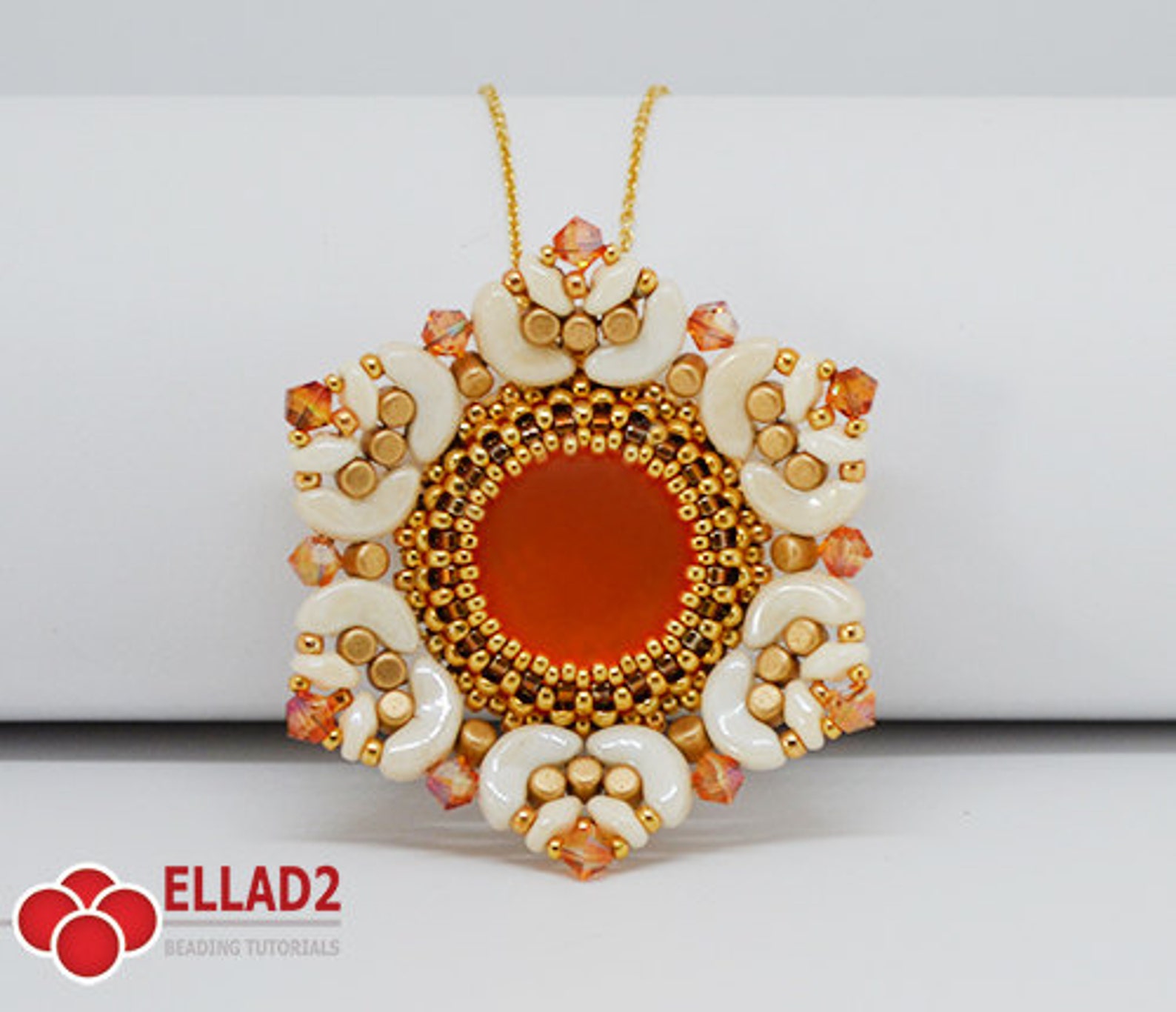 Tutorial Dahlia Pendant-beading Tutorial Pendant Tutorial - Etsy