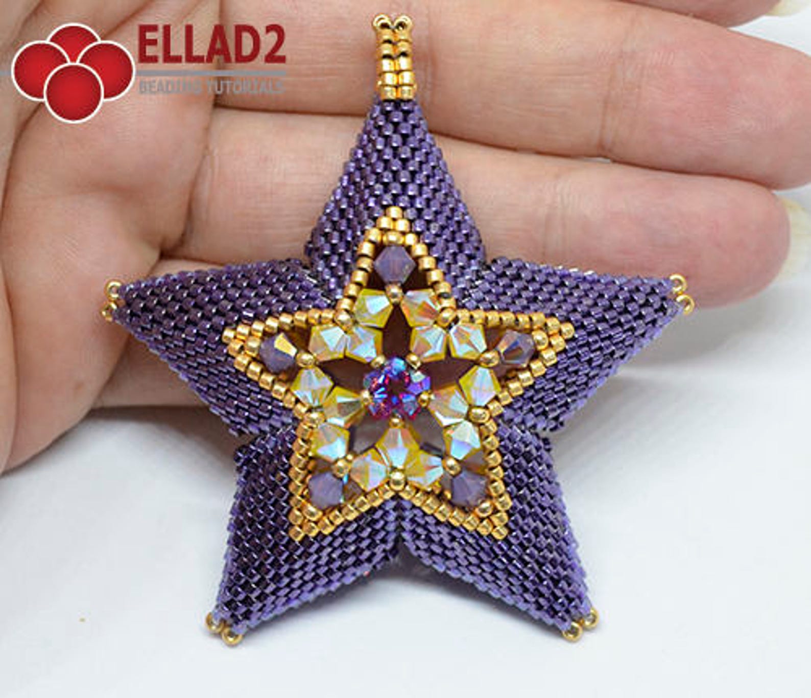 Tutorial Sparkle Star Beadwoven Star, Beading Tutorial, Beading Pattern ...