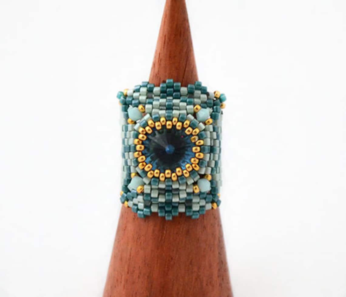 Tutorial Mint Ring-beading Tutorial Beading Pattern Ellad2 - Etsy