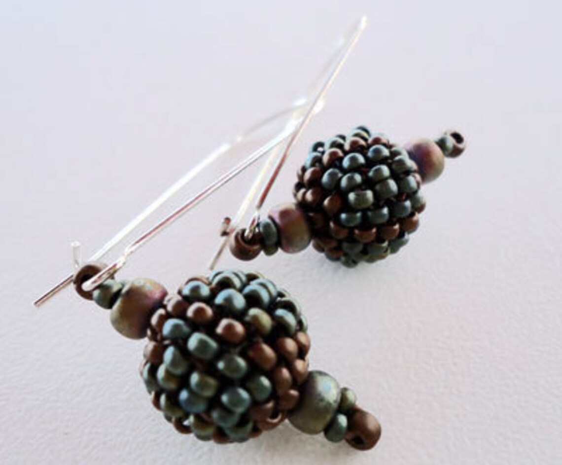 Beaded Bead Earrings III - Etsy