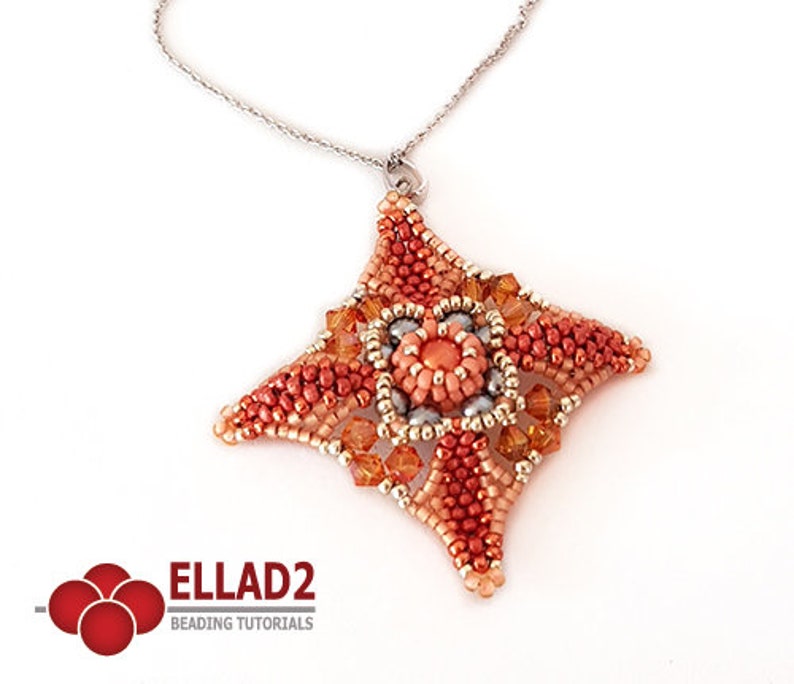 Beading Tutorial Quadra Pendant Beading Tutorial Instant - Etsy