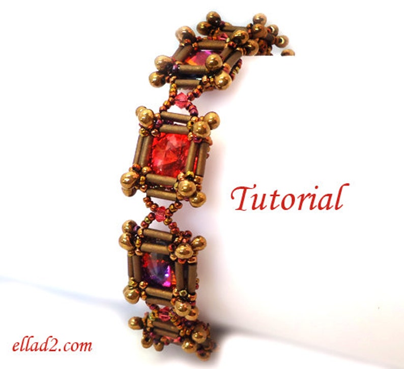 Bugle Square Bracelet Beading Tutorial PDF | Etsy