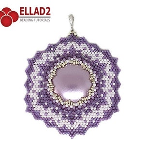 Beading Tutorial Tiare Pendant - Beading Pattern, Hexagram Pendant, Peyote Stitch, Geometric ...