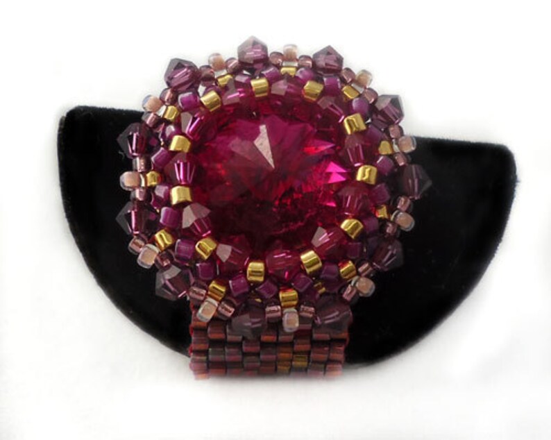 Tutorial Pink Bling Ring Beading Patterns PDF | Etsy