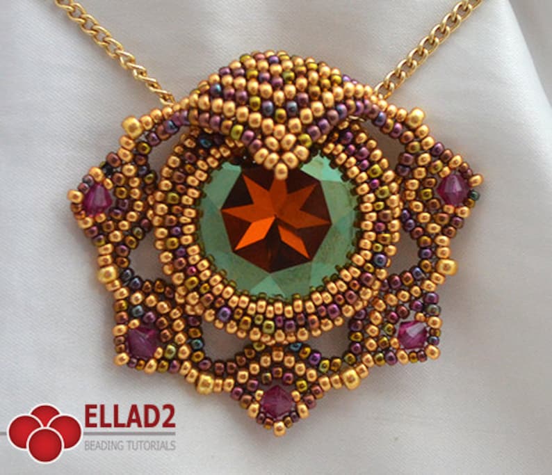 Tutorial Leia Pendant-Beading tutorial Instant downloadPDF | Etsy