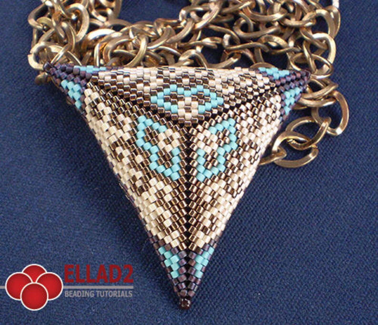 TUTORIAL Peyote Triangle Two-sides - Beading Tutorial, Beading Pattern ...