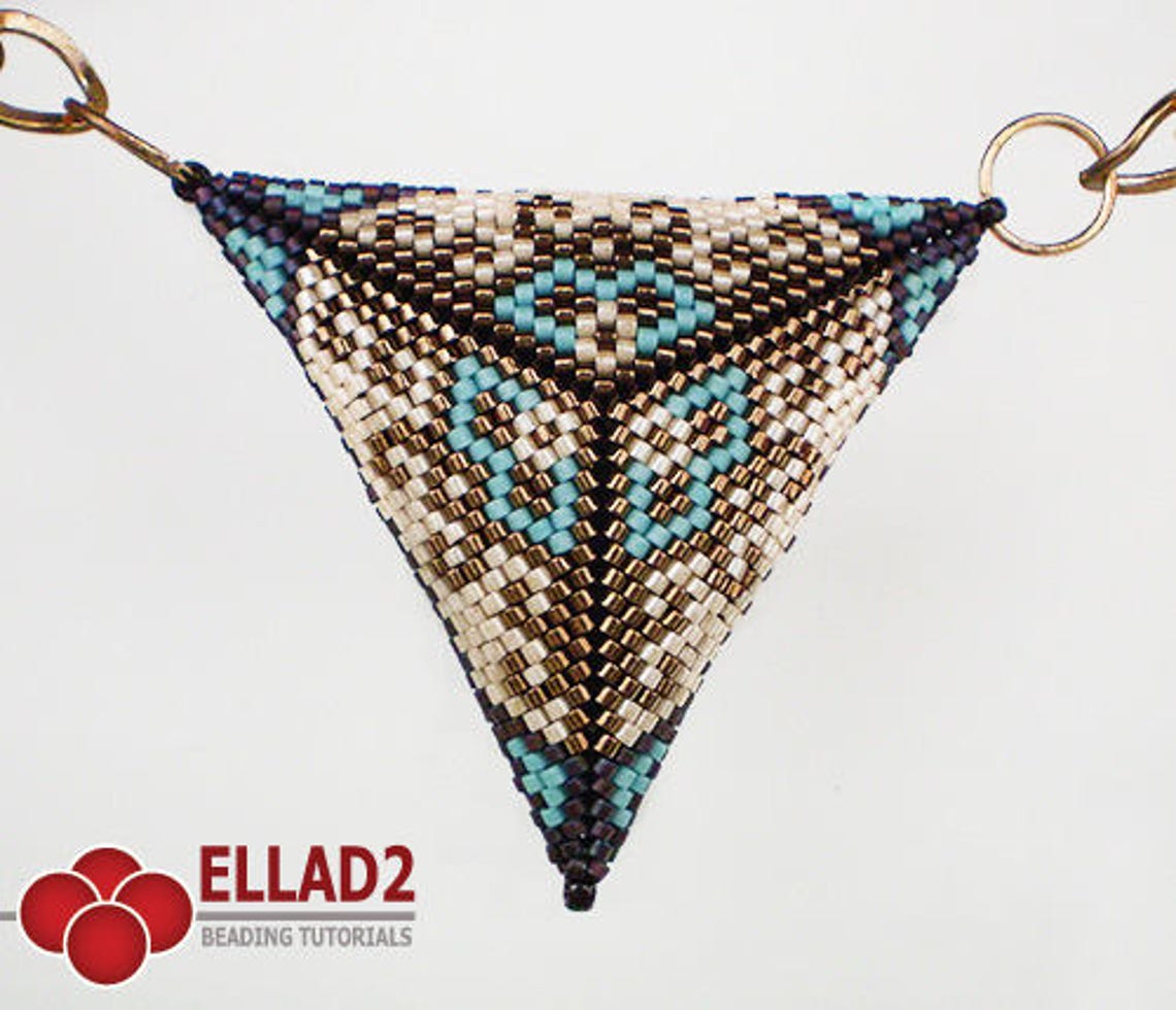 TUTORIAL Peyote Triangle Two-sides Beading tutorial Beading | Etsy España