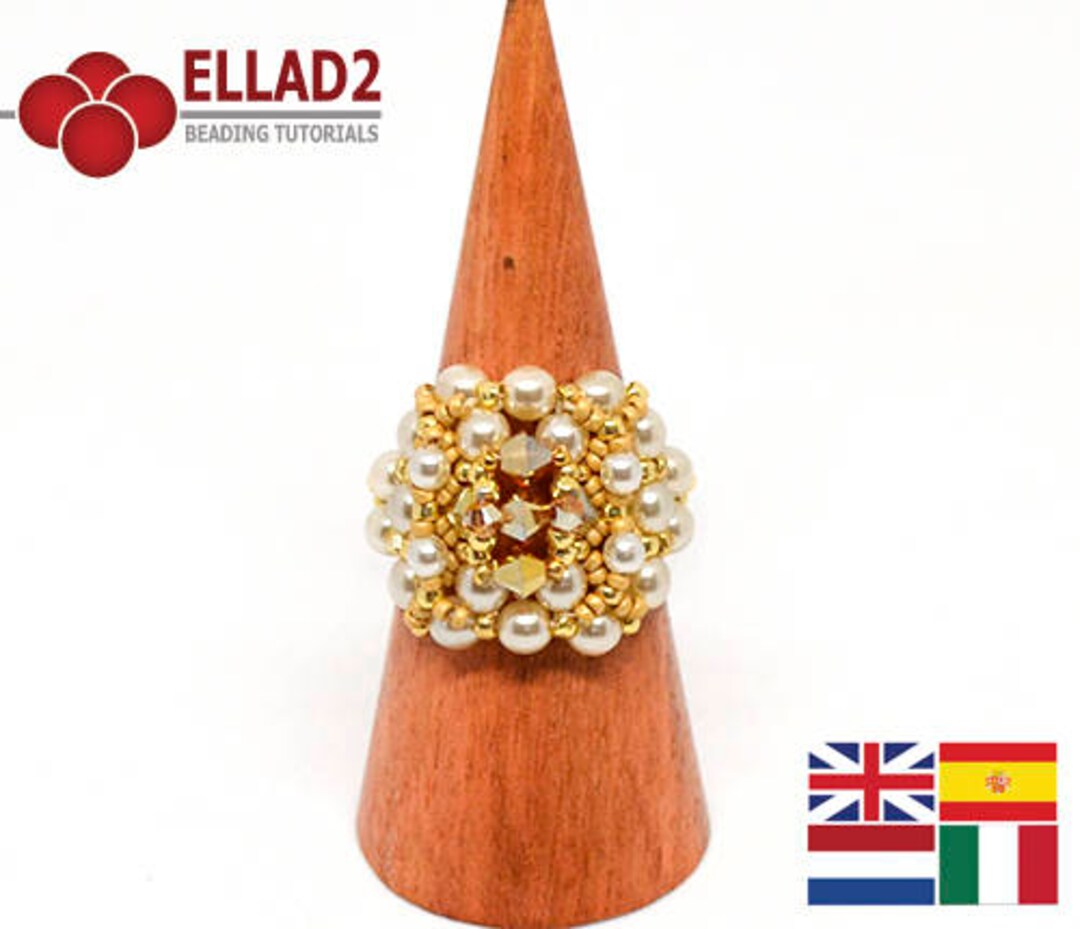 Tutorial Vava Ring - Beading Tutorial, Beading Pattern, Ring Tutorial, Instant Download, Design ...