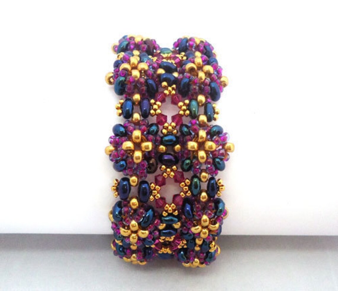 Purple Twins Bracelet Beading Pattern - Etsy