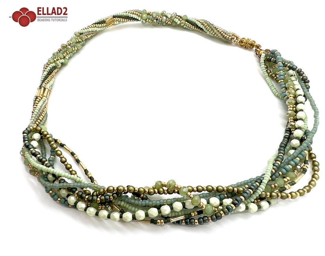 Tutorial Retha Necklace - Beading Tutorial, Instant Download, PDF File, Beaded Necklace, Ellad2 ...