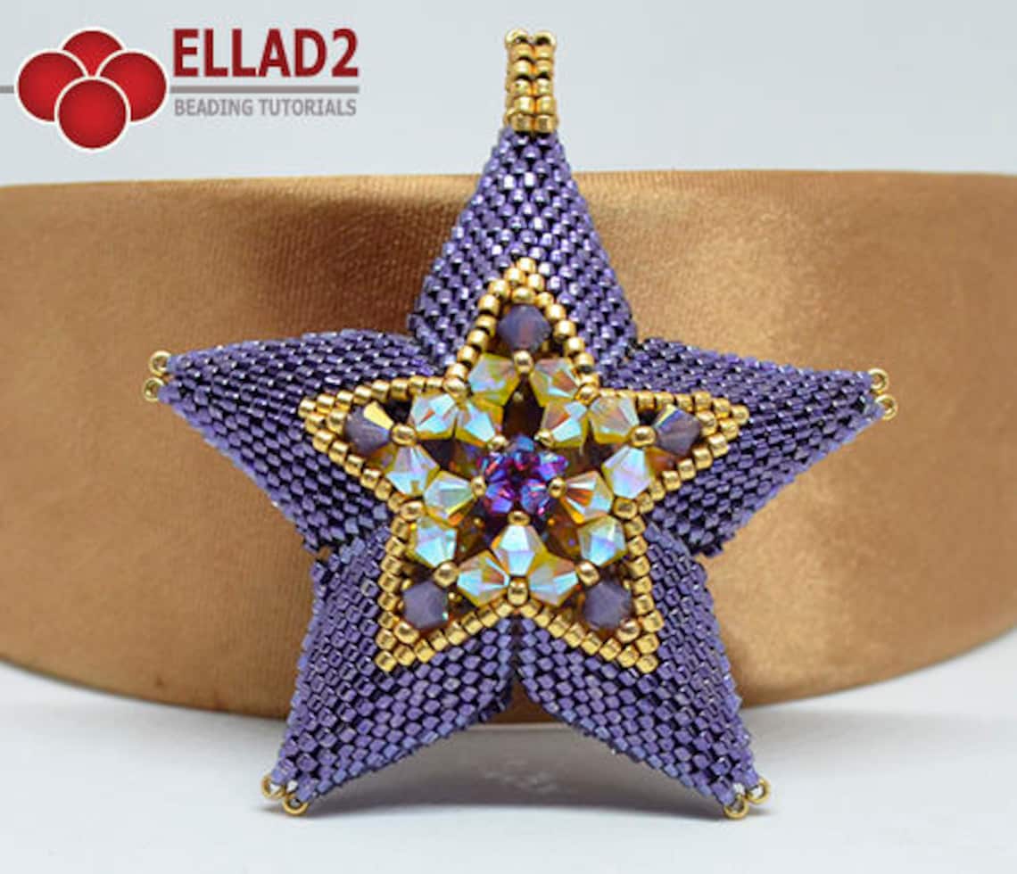 Tutorial Sparkle Star - Beadwoven Star, Beading Tutorial, Beading ...
