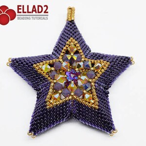 Tutorial Sparkle Star - Beadwoven Star, Beading Tutorial, Beading Pattern, Sparkle Star, Peyote ...