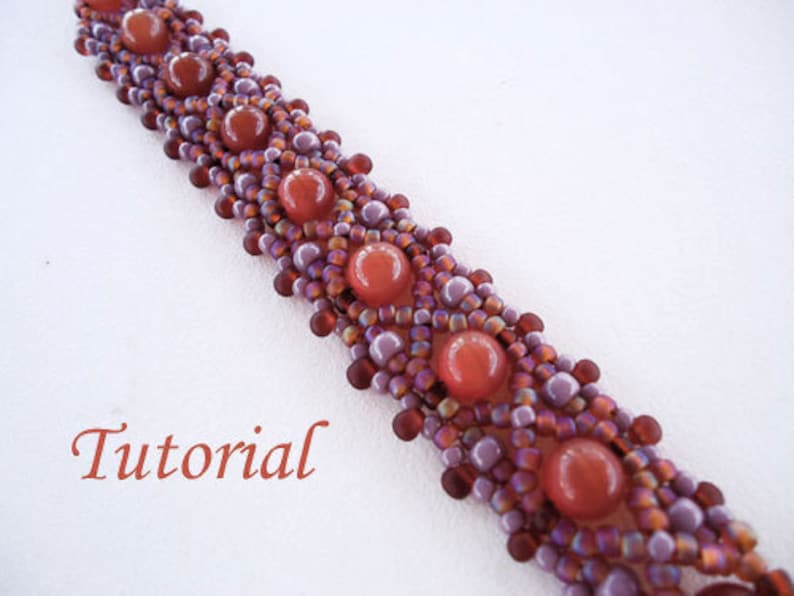 Tutorial Carnelian Bracelet Beading Pattern PDF - Etsy