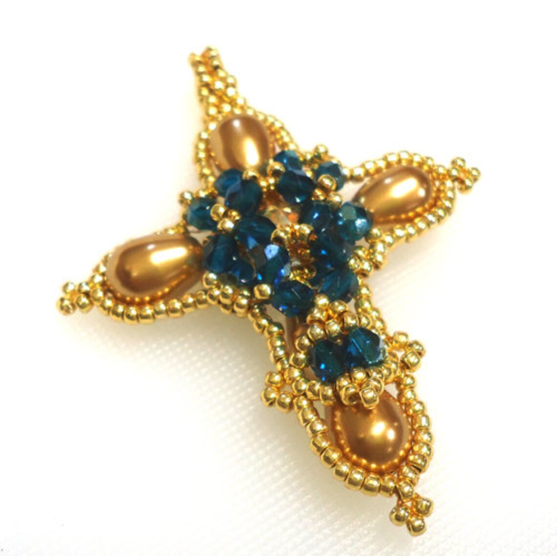Tutorial Cross Pendant Beading Pattern PDF - Etsy