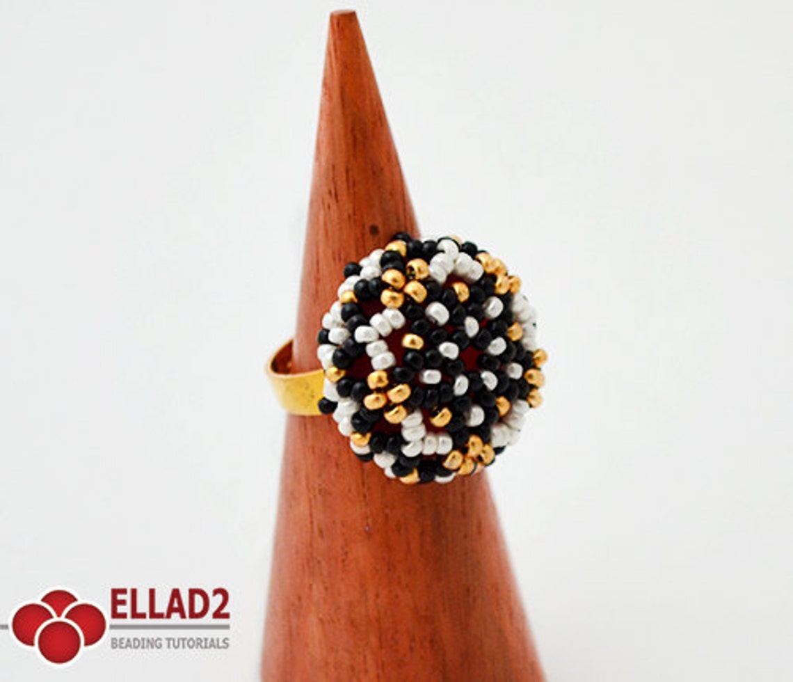 Tutorial Mia Ring - Beading Tutorial, Ring Patterns, Ellad2, Instant Download - Etsy