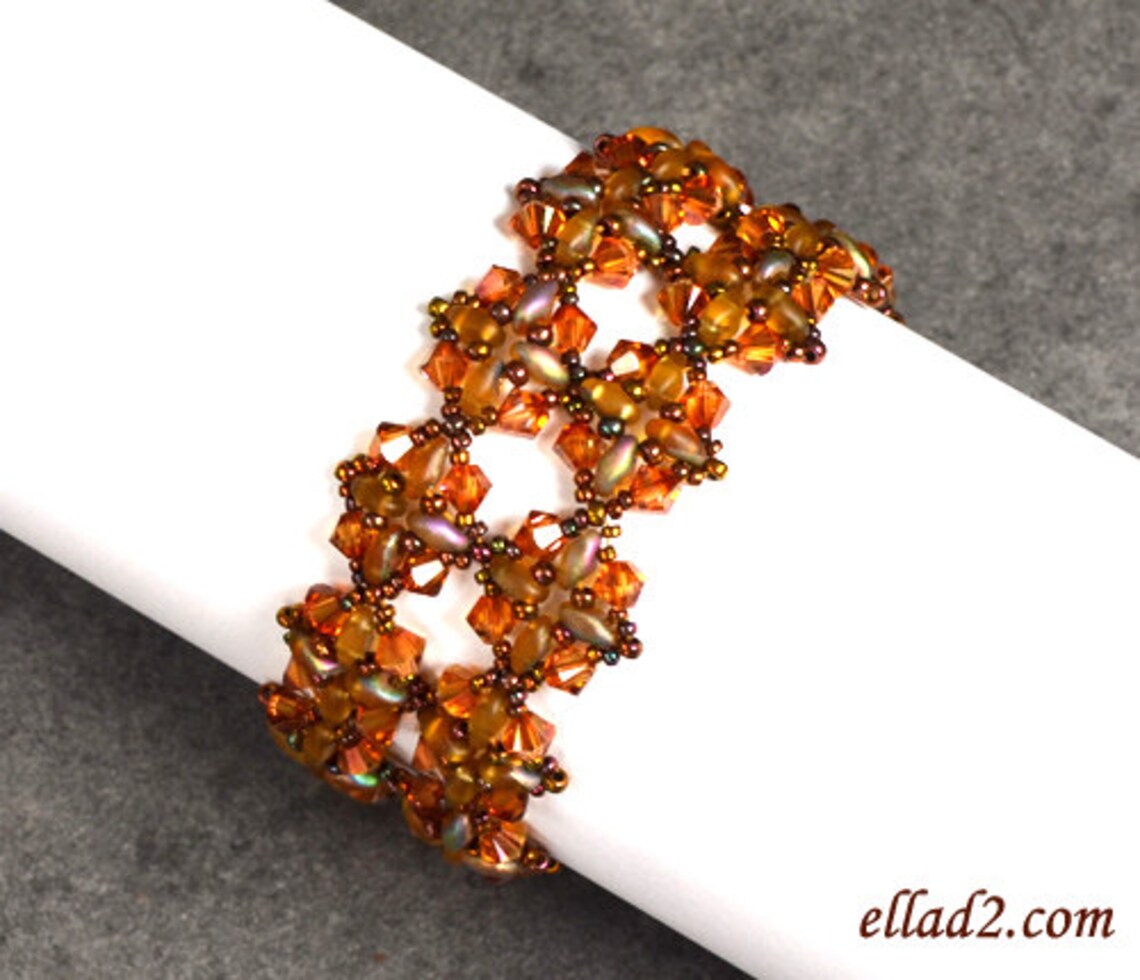 Tutorial Shimmering Fall Bracelet Beading Pattern PDF - Etsy