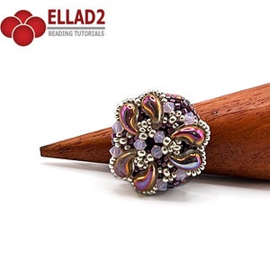 Tutorial Gina Ring - Beading Tutorial, Peyote Stitch, Zoliduo Beads, Instant Download, PDF File ...