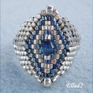 TUTORIAL Silver Blue...ring - Bead Pattern - Etsy UK