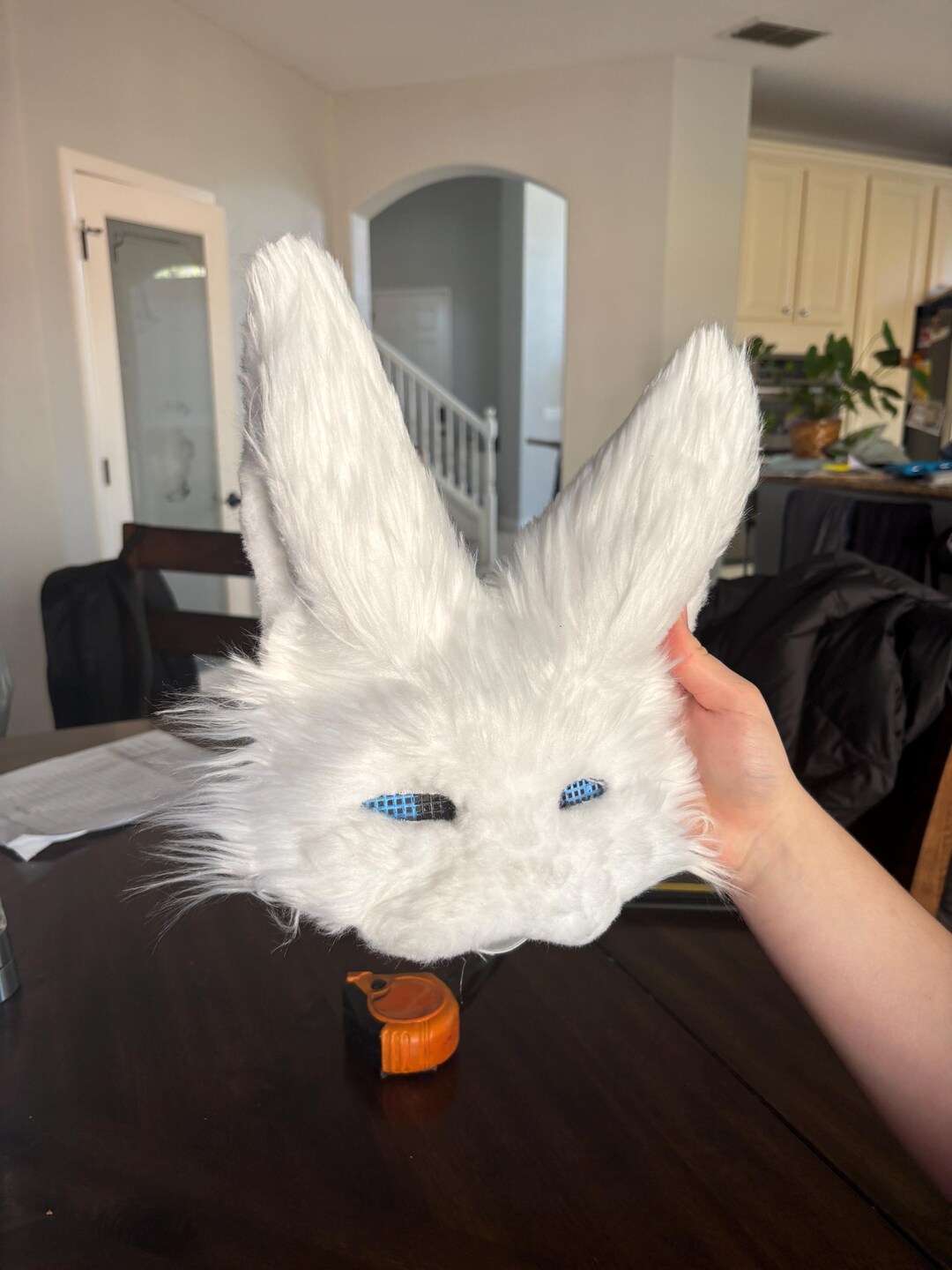 Blue Eyed White Bunny Mask - Etsy