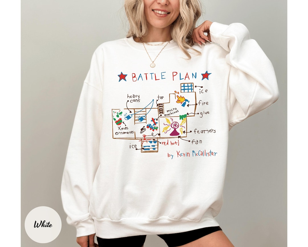 Home Alone Battle Plan Map Sweatshirt, Funny Christmas 90s Movie ...