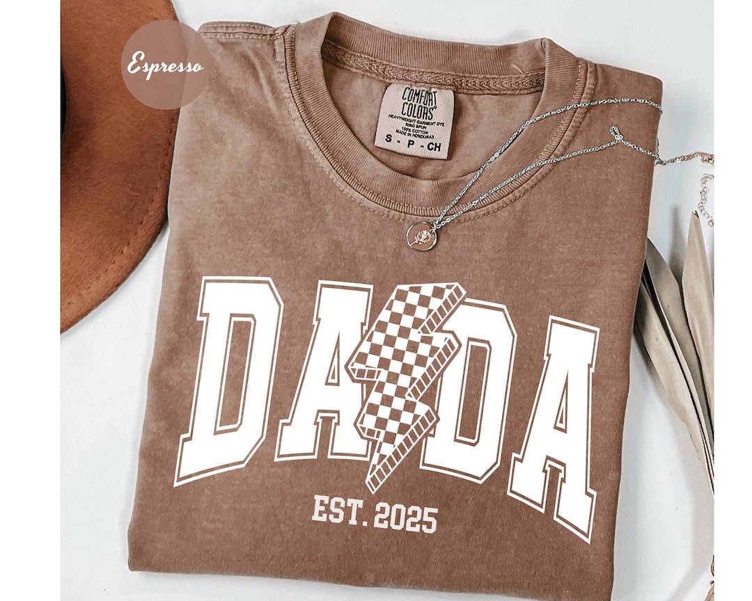 Comfort Colors® Custom Dada Checkers Shirt, Retro Dad Shirt, New Dad to ...