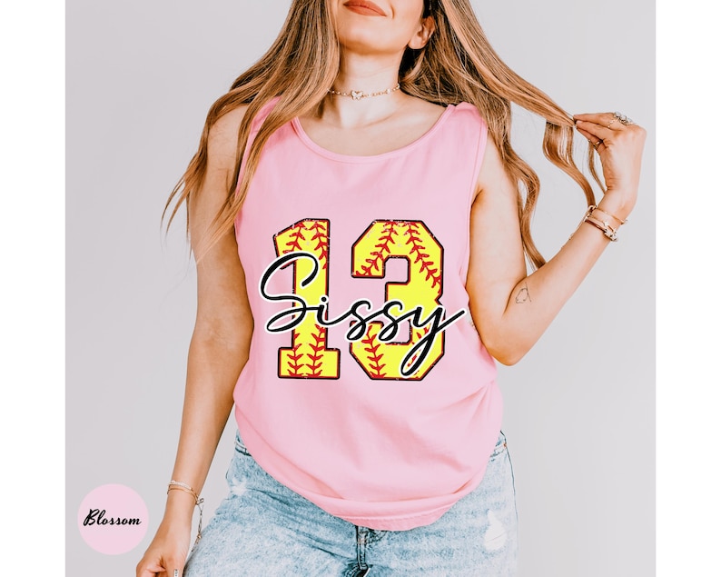Comfort Colors® Custom Softball Tank Top, Softball Name and Number Tank ...