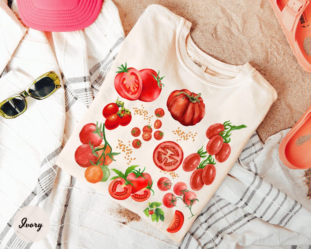 Comfort Colors® Tomato Shirt, Fruit Shirt, Botanical Shirt, Cottagecore ...