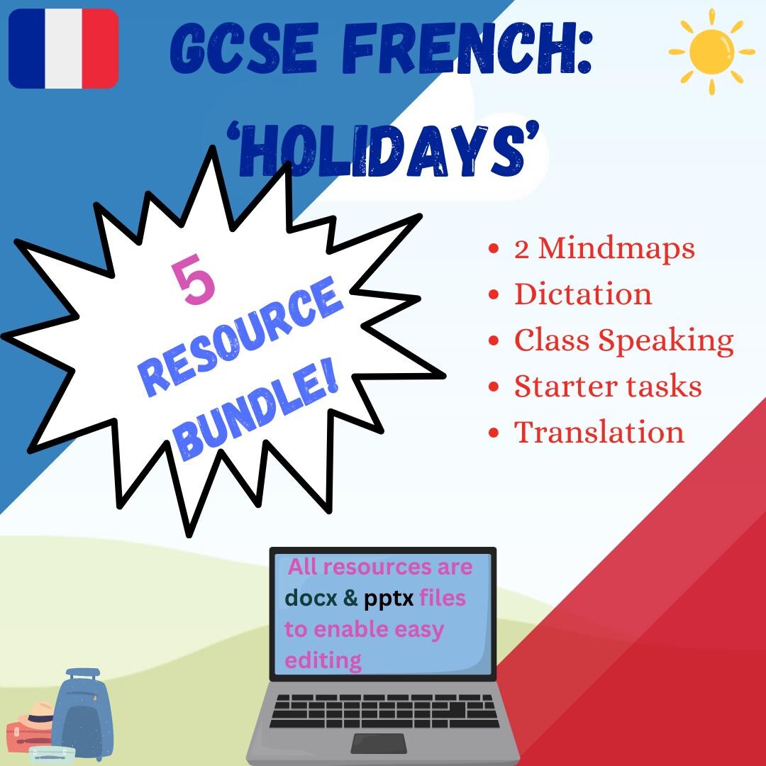 Bundle of 5 'les Vacances' (holidays) French Tasks, Listen, Speak, Read ...