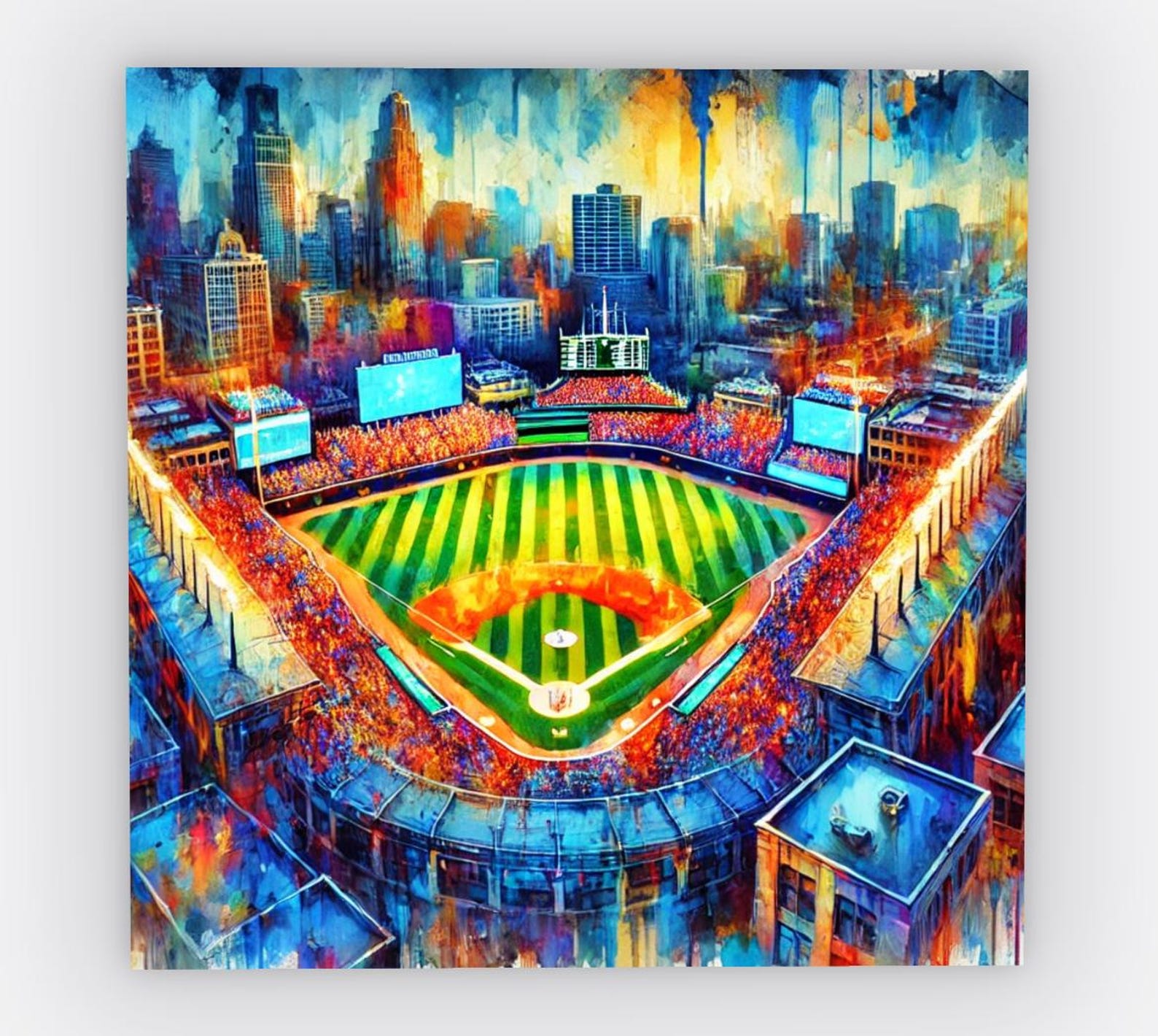 Personalized Baseball Stadium Watercolor Art - Custom MLB Ballpark ...