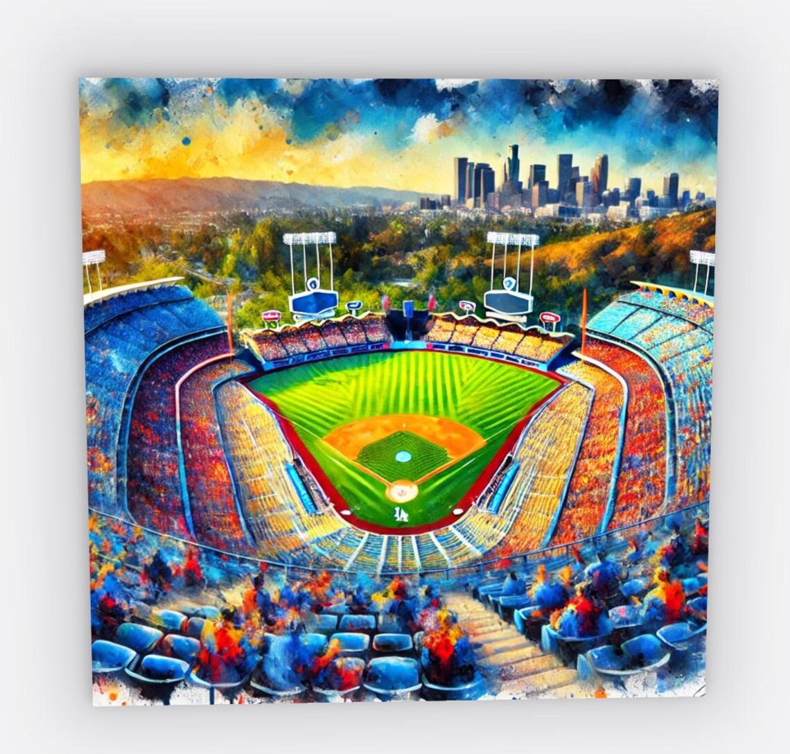 Personalized Baseball Stadium Watercolor Art - Custom MLB Ballpark ...