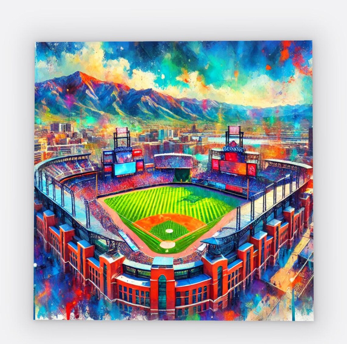 Personalized Baseball Stadium Watercolor Art - Custom MLB Ballpark ...