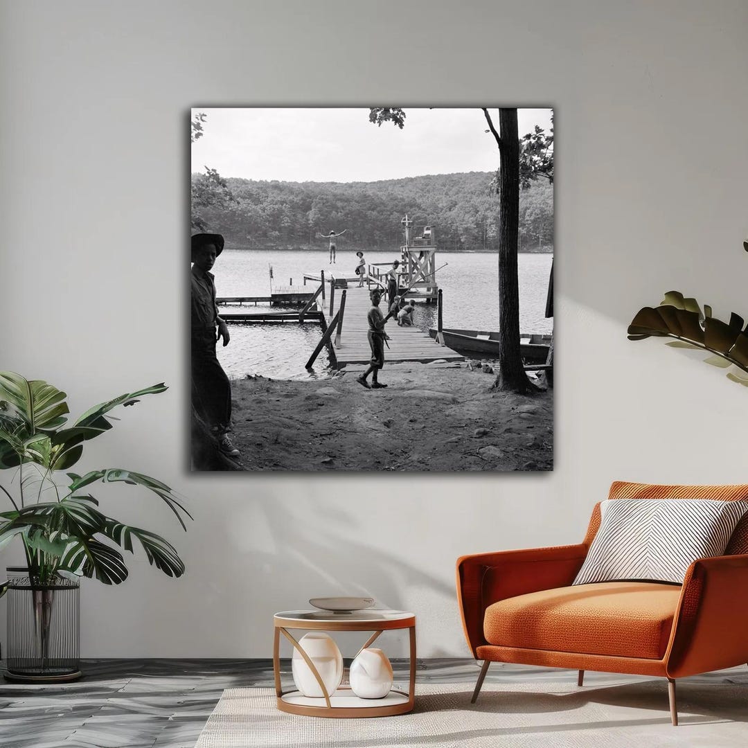 Gordon Parks, Vintage Lake Scene Photograph | Children at Summer Camp ...