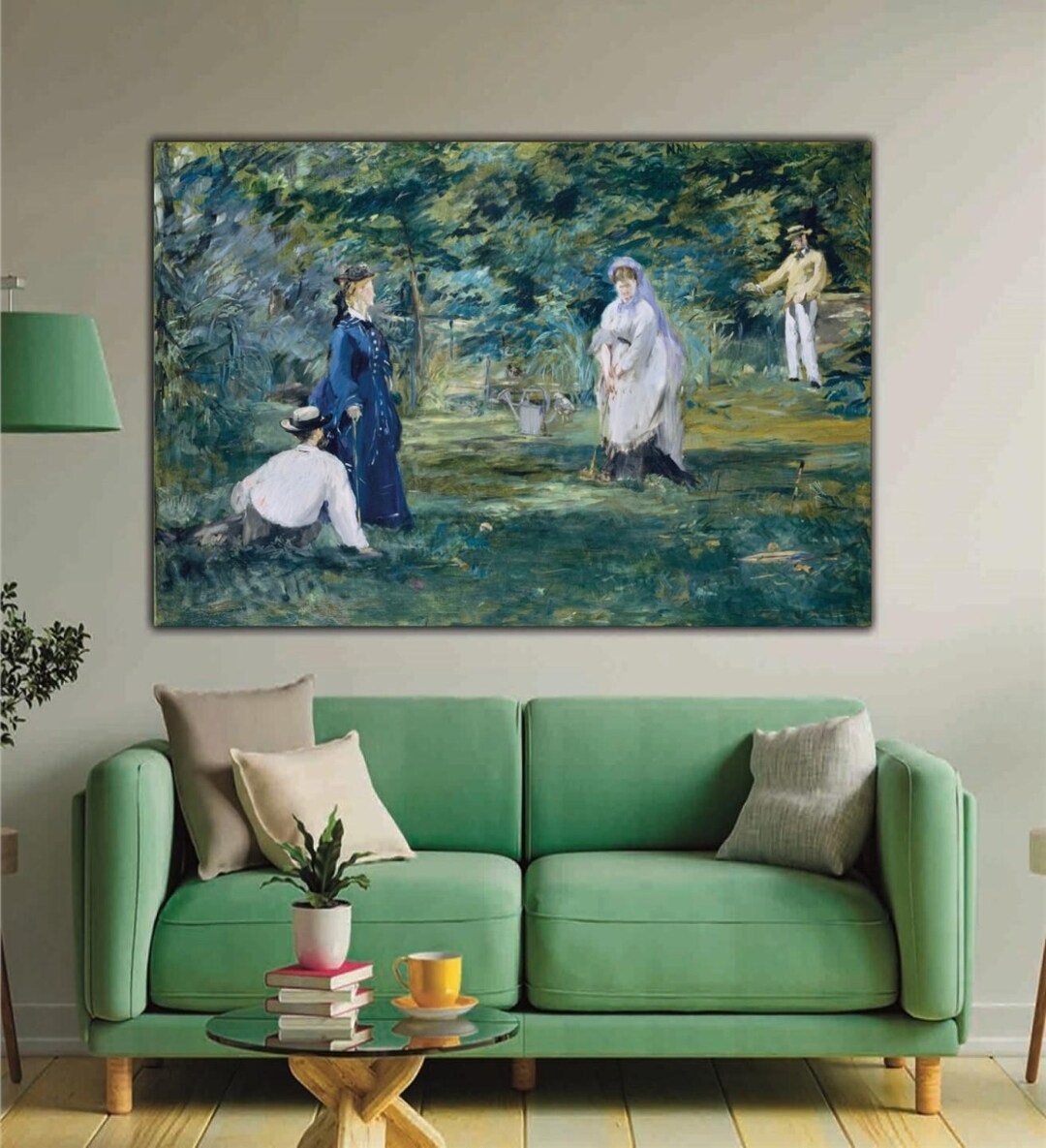 Edouard Manet Inspired Garden Leisure Canvas Art – Elegant ...
