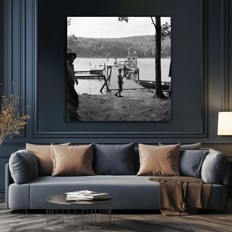 Gordon Parks, Vintage Lake Scene Photograph | Children at Summer Camp ...